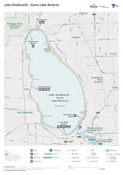 Lake Hindmarsh - Gurru Lake Reserve Visitor Guide Map by Parks Victoria ...