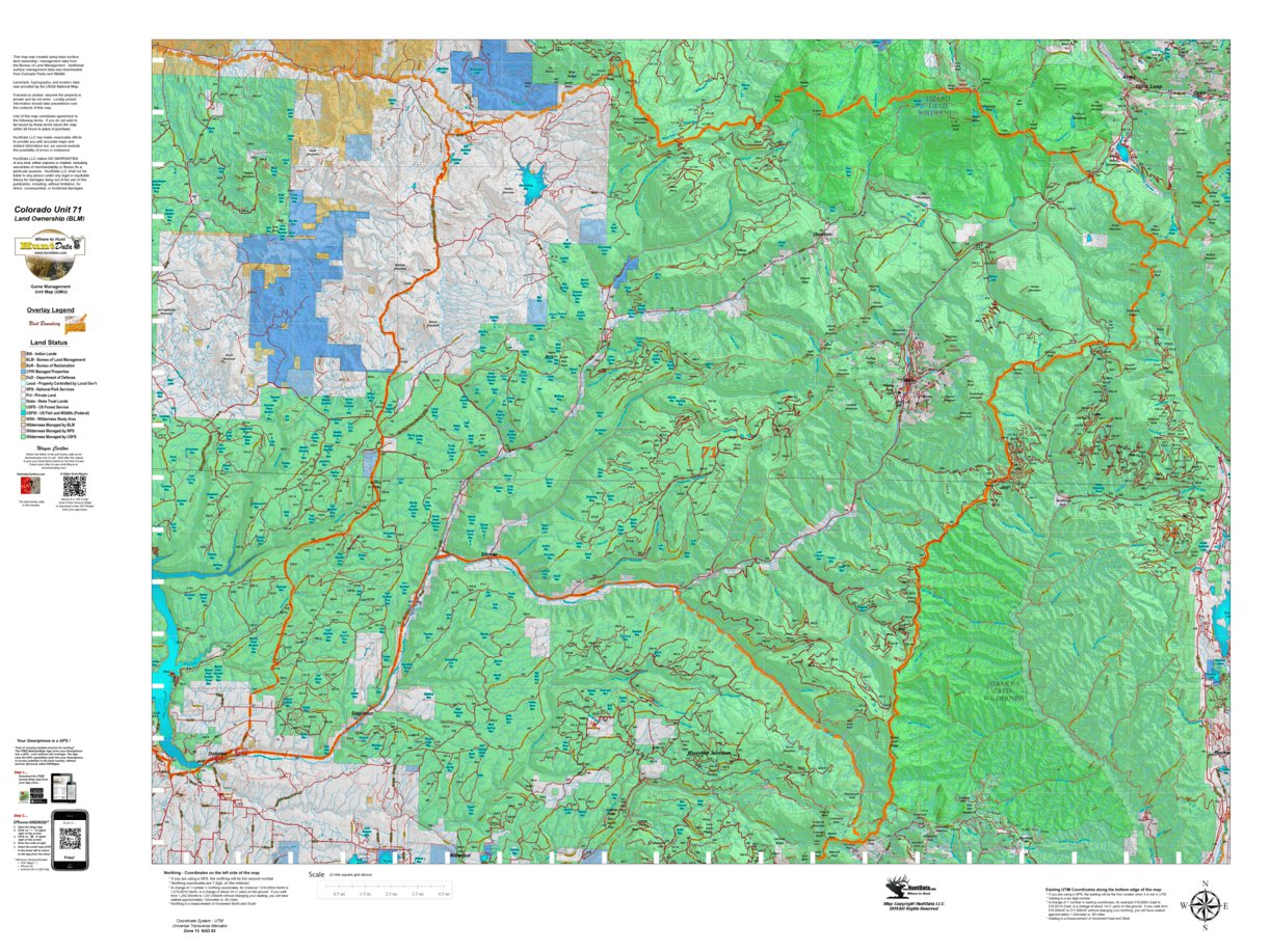HuntData Colorado Unit 71 Land Ownership Map by HuntData LLC | Avenza Maps