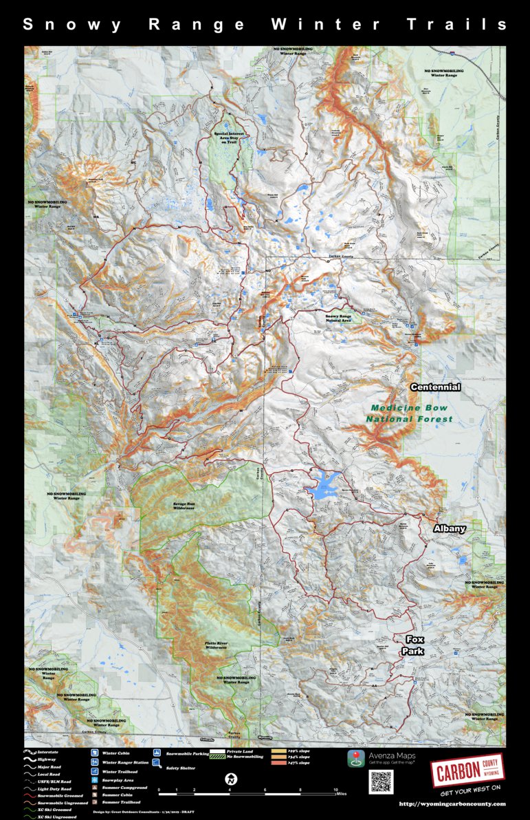 Snowy Range Winter Trails Map by Great Outdoors Adventures | Avenza Maps