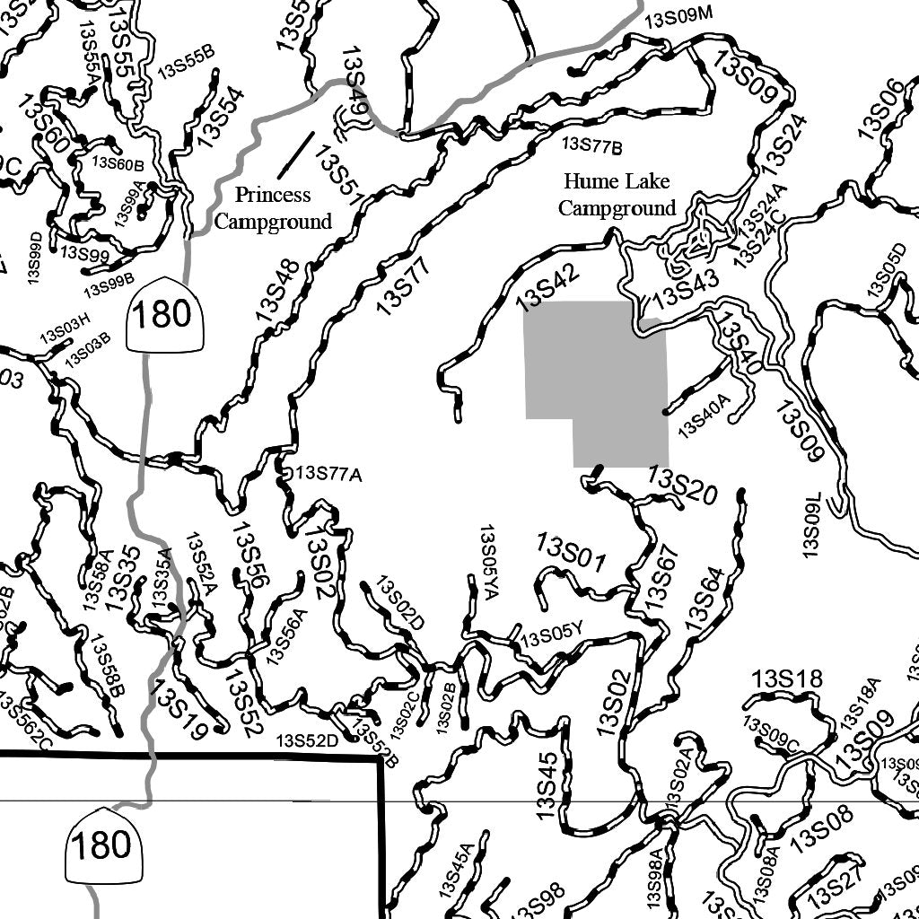 Sequoia MVUM - Hume Lake Map by US Forest Service R5 | Avenza Maps
