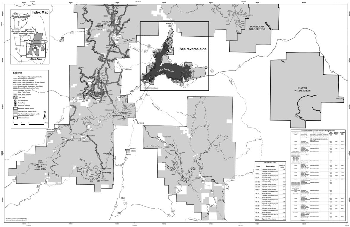 Sequoia MVUM - Kern River South Map by US Forest Service R5 | Avenza Maps