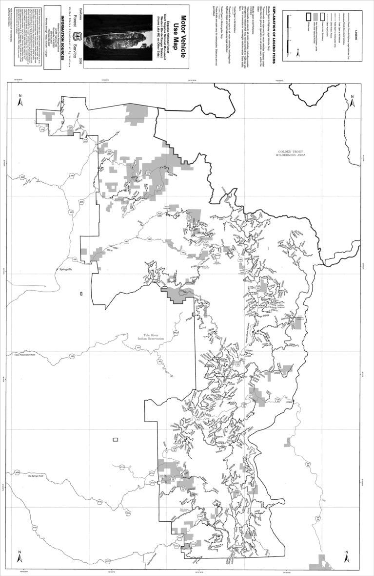 Sequoia MVUM - Western Divide Map by US Forest Service R5 | Avenza Maps