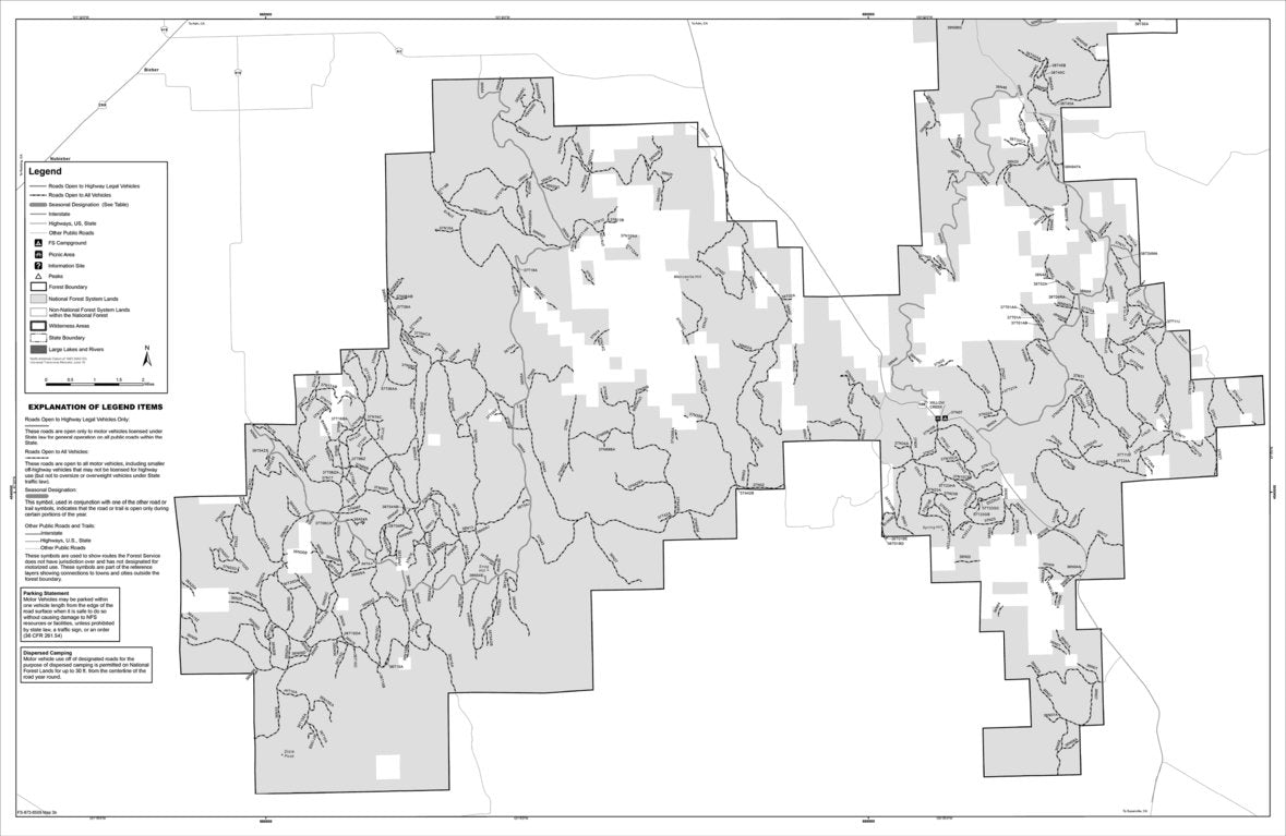 Modoc MVUM - Big Valley South (back) Map by US Forest Service R5 ...