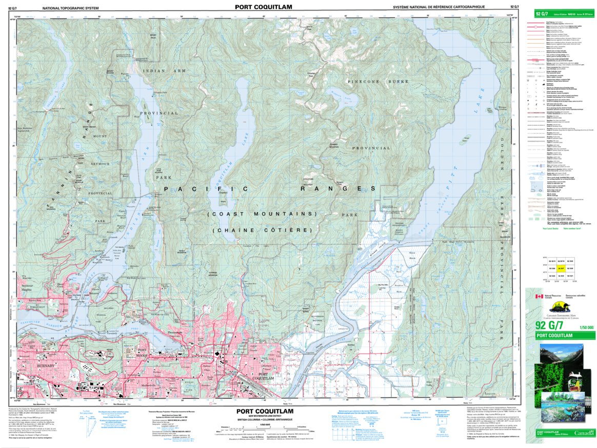 Port Coquitlam, BC (092G07 CanMatrix) Map by Natural Resources Canada ...