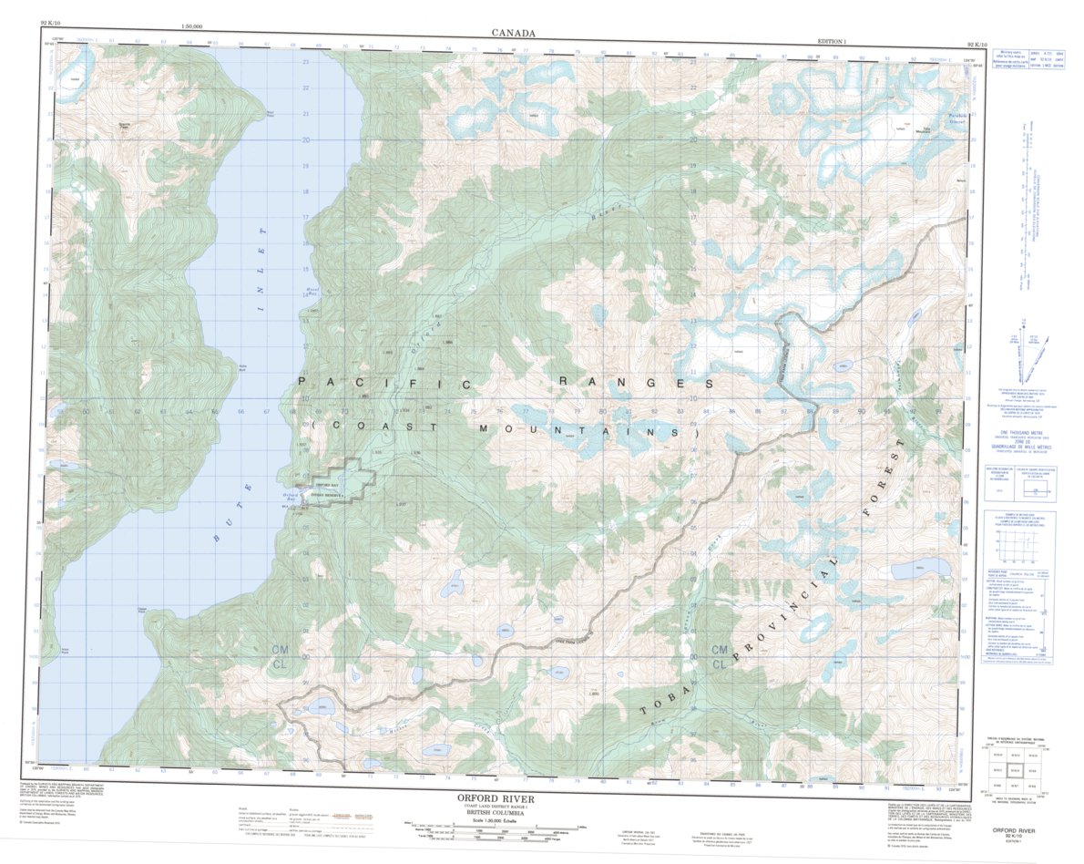 Orford River, BC (092K10 CanMatrix) Map by Natural Resources Canada ...