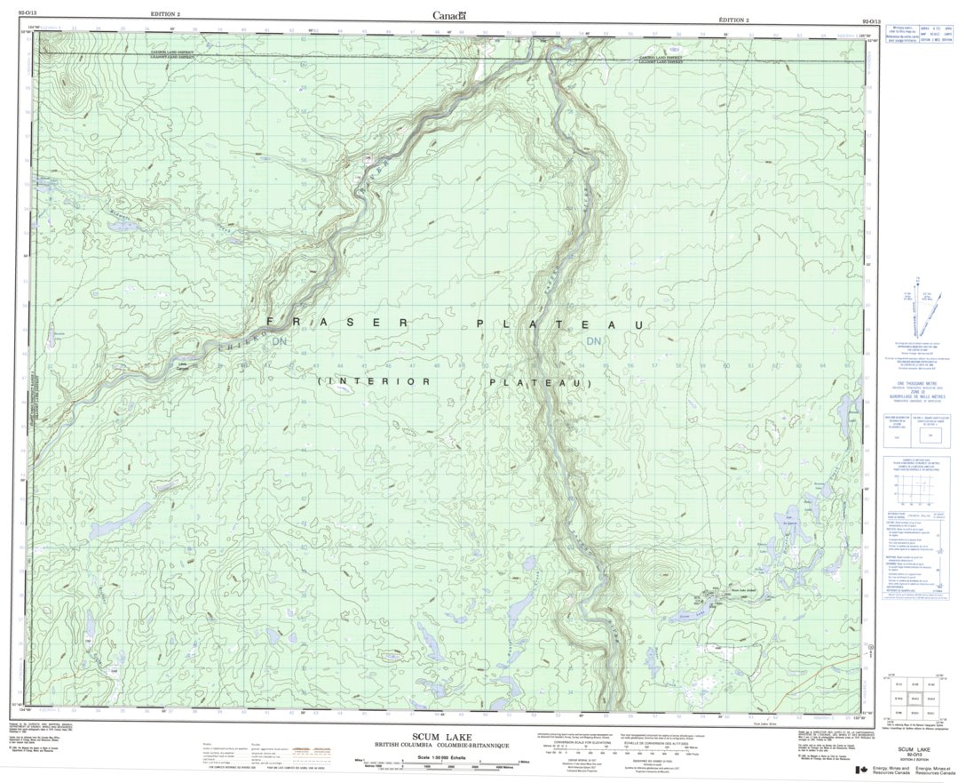 Scum Lake, BC (092O13 CanMatrix) Map by Natural Resources Canada ...