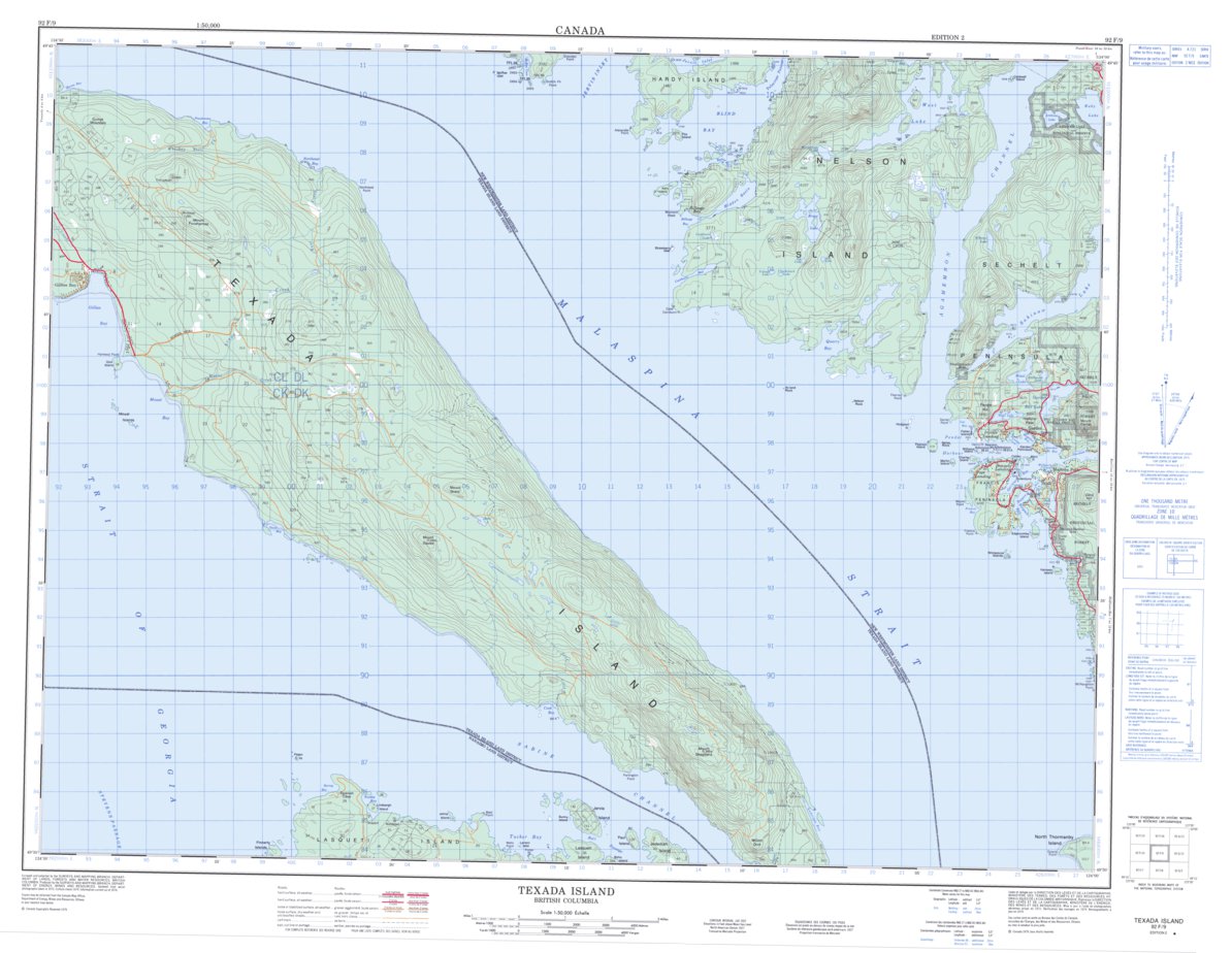 Texada Island, BC (092F09 CanMatrix) Map by Natural Resources Canada ...