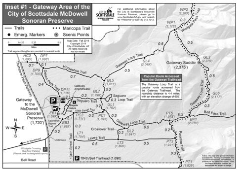 Trails of the Scottsdale McDowell Sonoran Preserve - Gateway Area Map ...