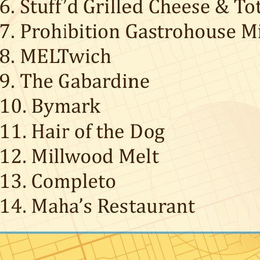 Toronto's Best Grilled Cheese Map by Avenza Systems Inc. | Avenza Maps