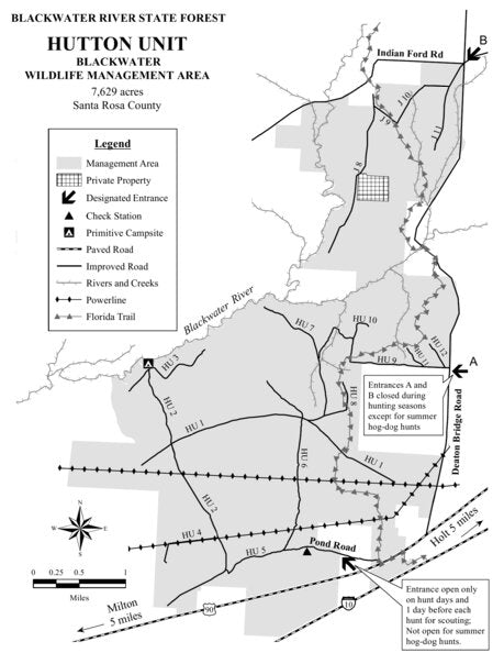 Blackwater - Hutton Unit WMA Brochure Map by Florida Fish and Wildlife ...
