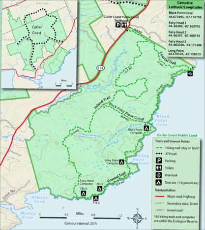 Cutler Coast Public Land Map by Bureau of Parks and Lands | Avenza Maps