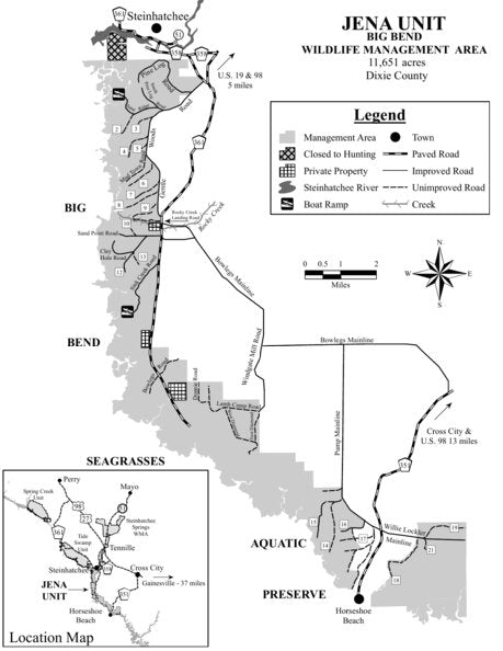 Big Bend WMA - Jena Unit Brochure Map by Florida Fish and Wildlife ...