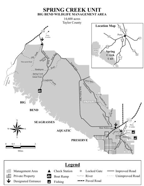 Big Bend WMA - Spring Creek Unit Brochure Map by Florida Fish and ...
