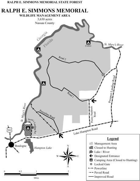 Ralph E. Simmons Memorial WMA Brochure Map by Florida Fish and Wildlife ...
