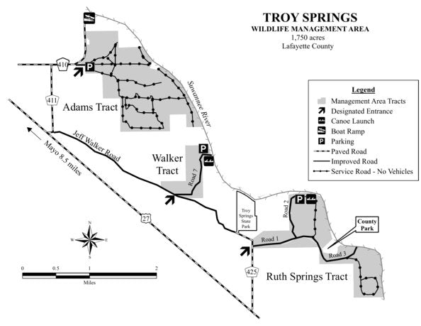 Troy Springs WMA Brochure Map by Florida Fish and Wildlife Conservation ...