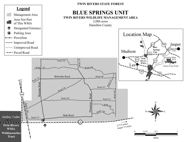 Twin Rivers WMA - Blue Springs Unit Brochure Map by Florida Fish and ...
