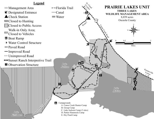 Three Lakes WMA - Prairie Lakes Unit Brochure Map by Florida Fish and ...