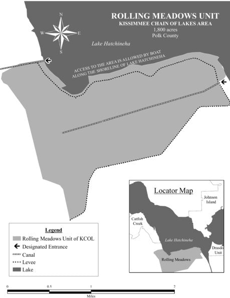 Kissimmee Chain of Lakes WMA - Rolling Meadows Unit Map by Florida Fish ...
