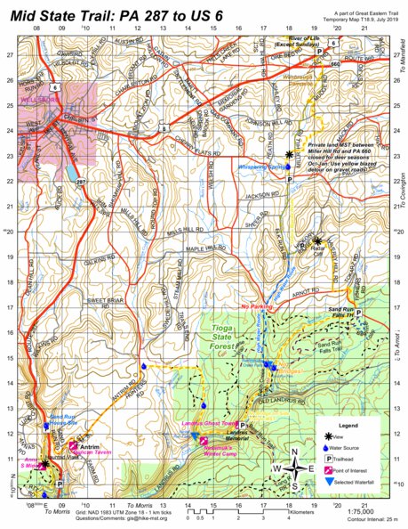 Mid State Trail Section 18 Map by Mid State Trail Association, Inc ...