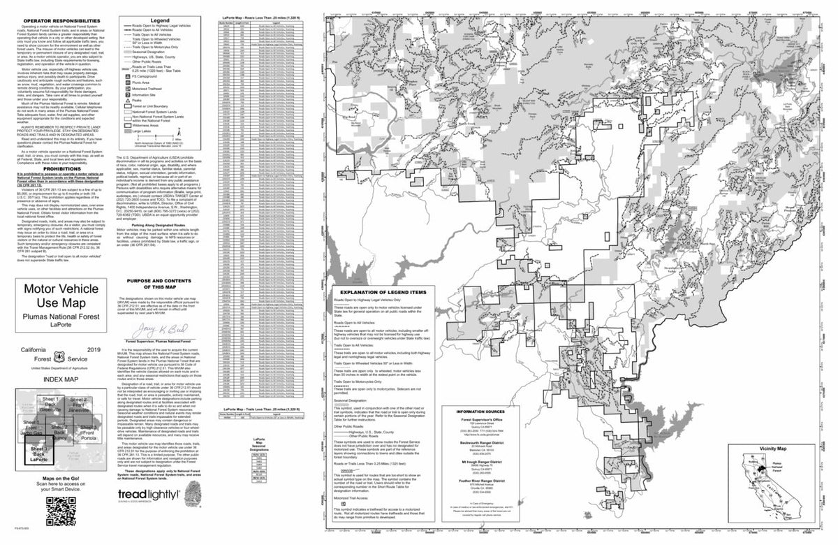 Plumas MVUM - LaPorte Map by US Forest Service R5 | Avenza Maps