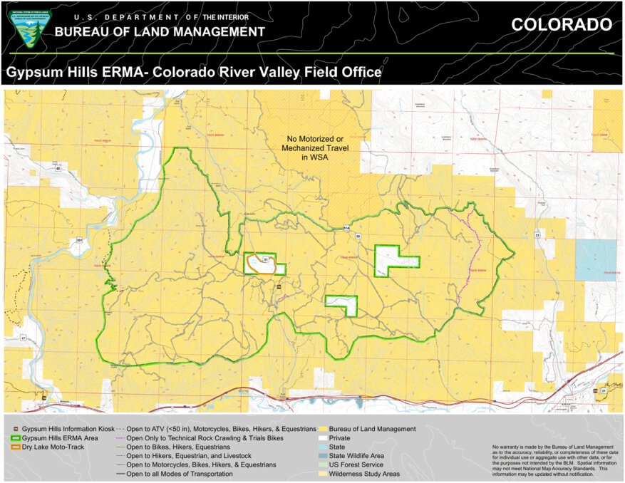 Gypsum Hills ERMA Map by Bureau of Land Management - Colorado | Avenza Maps