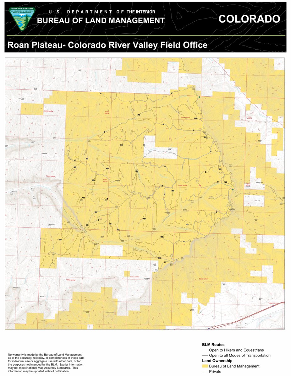 Roan Plateau Map by Bureau of Land Management - Colorado | Avenza Maps