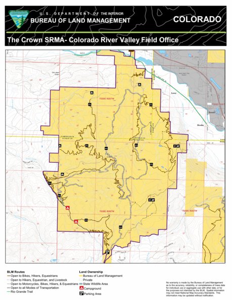 The Crown SRMA Map by Bureau of Land Management - Colorado | Avenza Maps