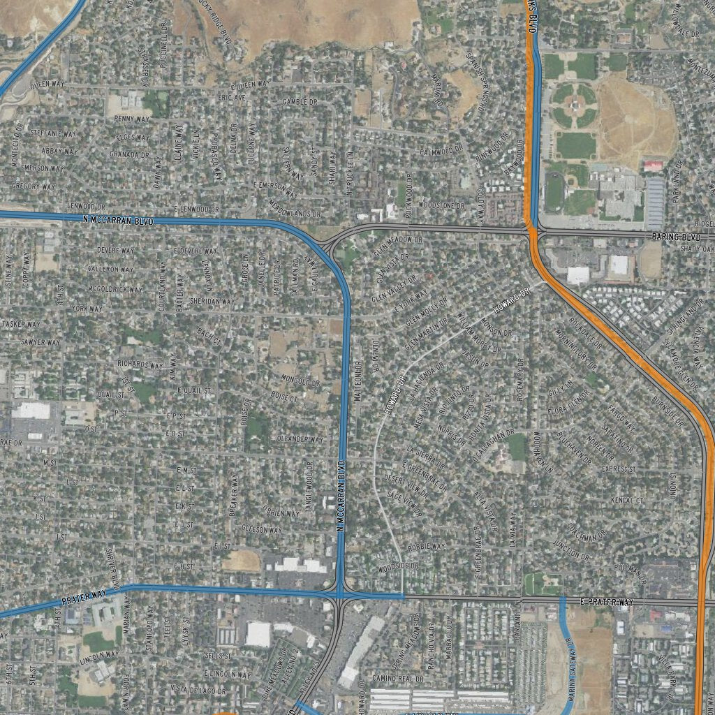 Reno Sparks Roads and Bicycle Routes 2019 Map by Geogistics | Avenza Maps