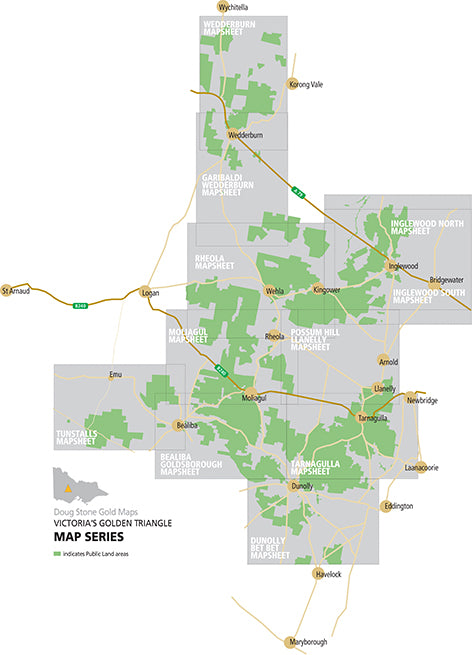 Victoria's Golden Triangle - Propectors guide Map by Doug Stone GOLD ...