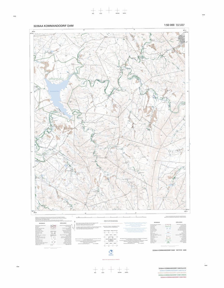 3226AA KOMMANDODRIF DAM Map by Chief Directorate: National Geo-spatial ...