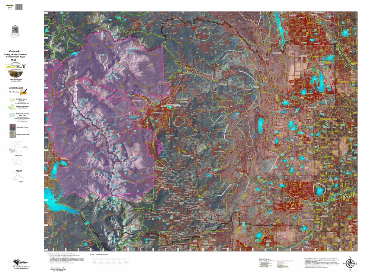 Colorado Unit 20 Turkey, Goose, and Pheasant Concentration Map by ...