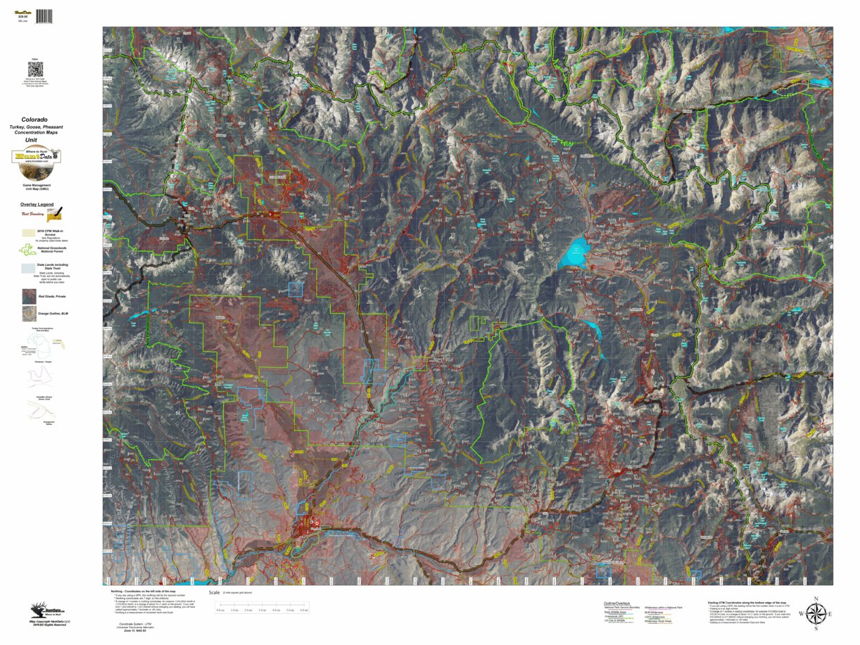 Colorado Unit 55 Turkey, Goose, and Pheasant Concentration Map by ...