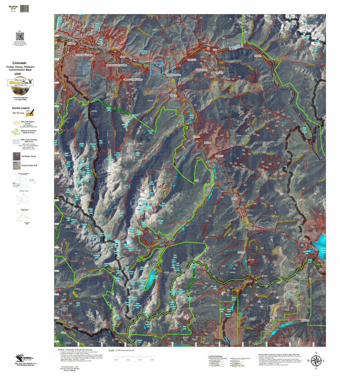 Colorado Unit 45 Turkey, Goose, and Pheasant Concentration Map by ...