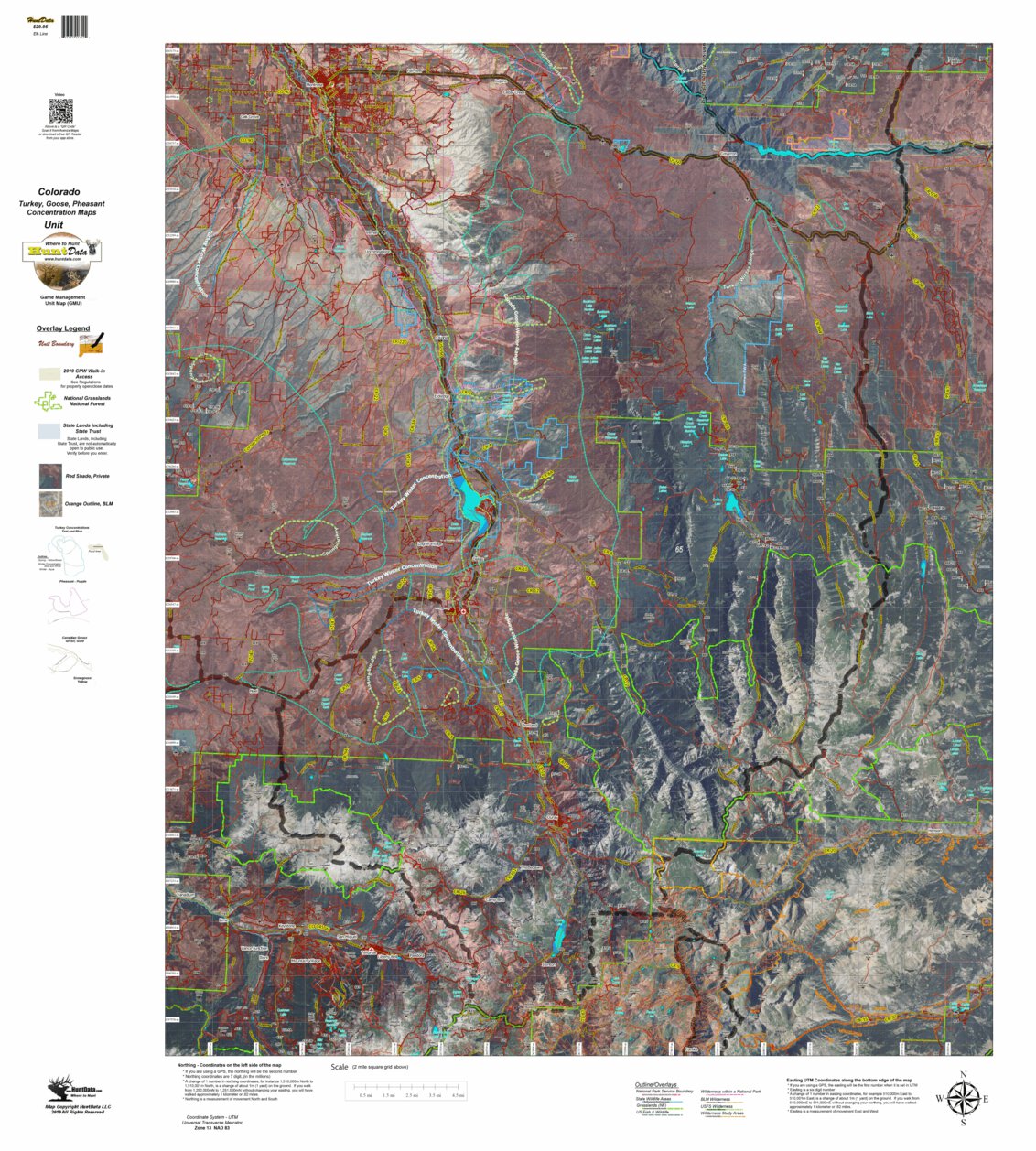 Colorado Unit 65 Turkey, Goose, and Pheasant Concentration Map by ...
