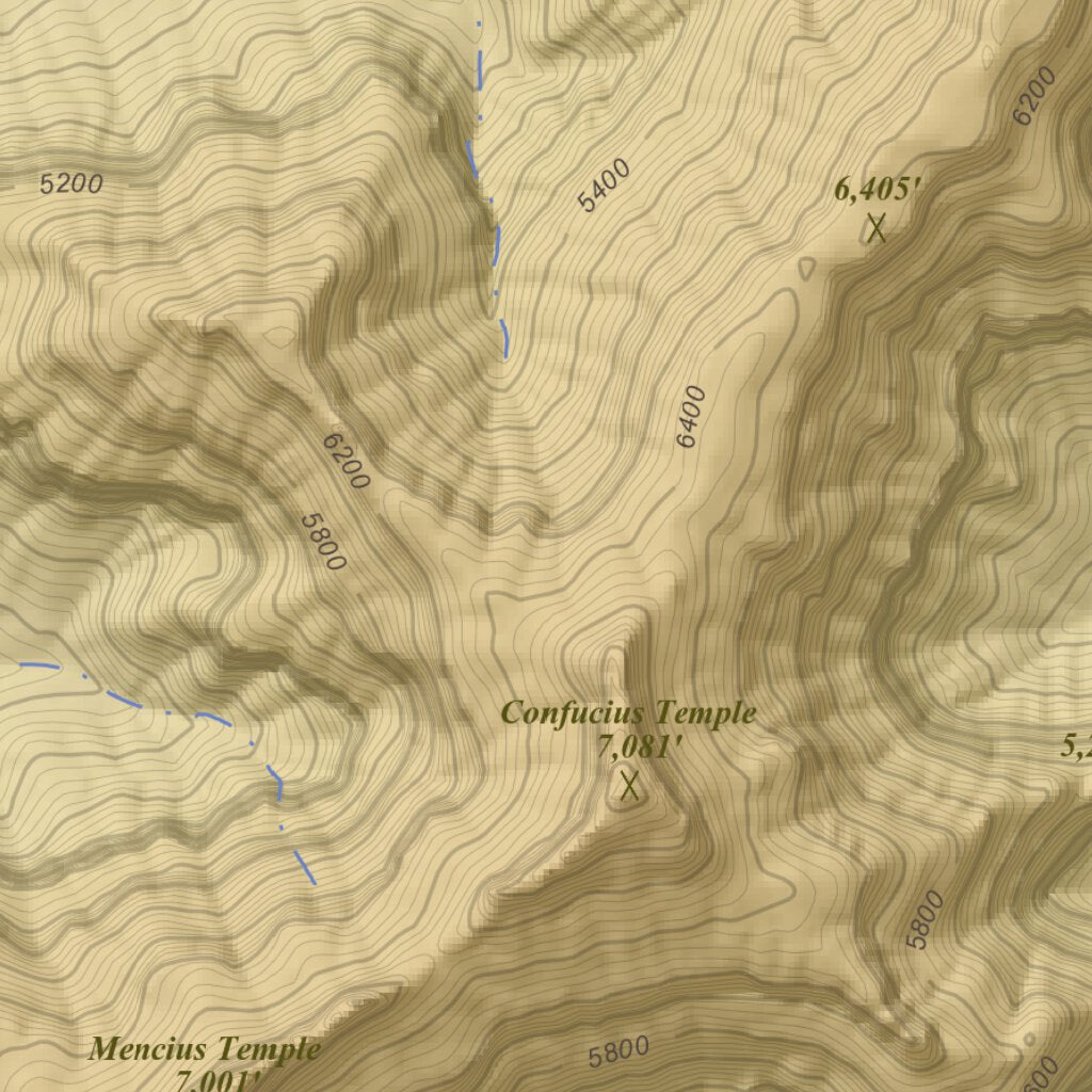 Shiva Temple, Arizona 7.5 Minute Topographic Map - Color Hillshade by ...