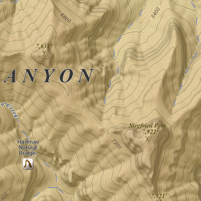 Walhalla Plateau, Arizona 7.5 Minute Topographic Map - Color Hillshade ...