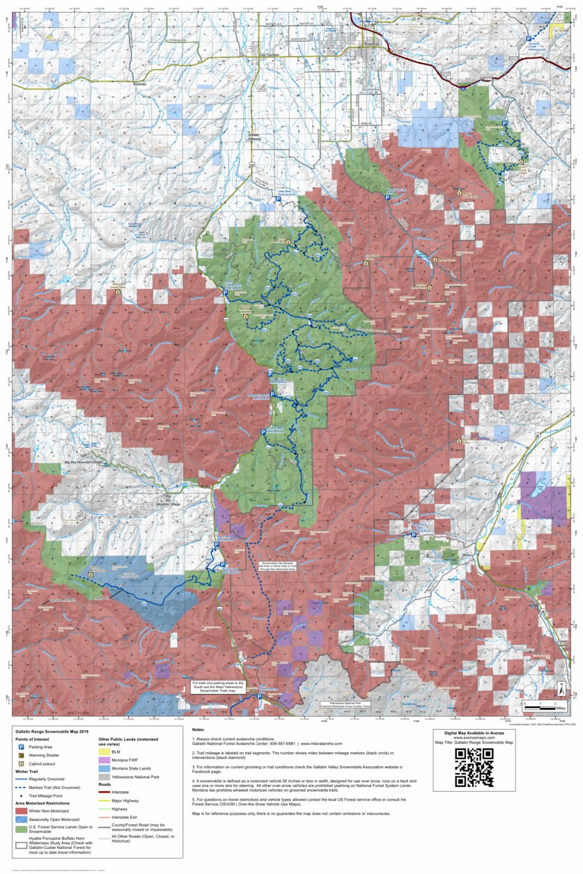 Gallatin Range Snowmobile Map 2019 by MontanaGPS | Avenza Maps