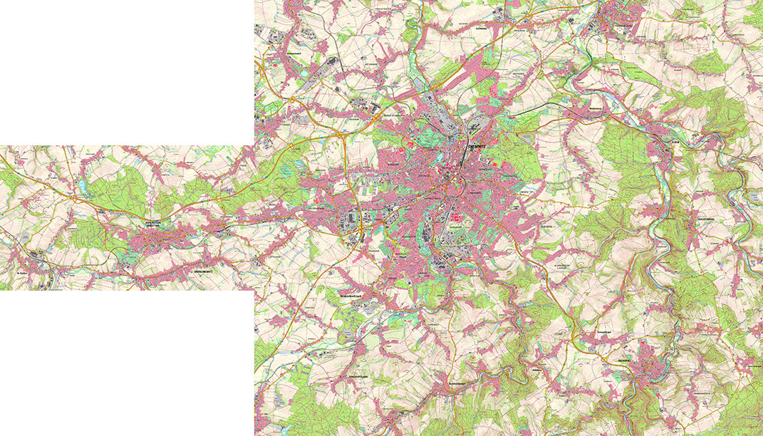 Urban District of Chemnitz (1:25,000 scale) Map by Staatsbetrieb ...