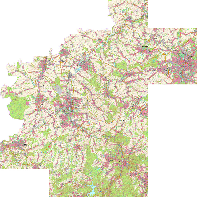 Rural District of Zwickau (1:25,000 scale) Map by Staatsbetrieb ...