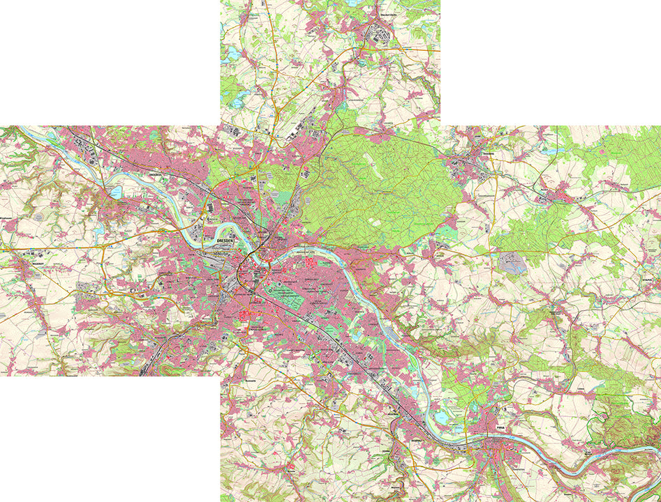 Urban District of Dresden (1:25,000 scale) Map by Staatsbetrieb ...
