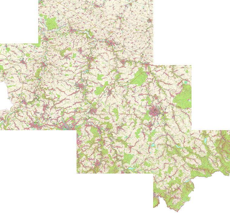 Rural District of Mittelsachsen (1:25,000 scale) Map by Staatsbetrieb ...