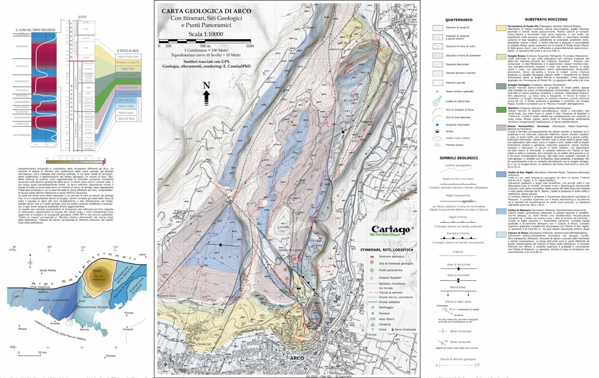Carta Geologica di Arco Map by CARTAGO | Avenza Maps