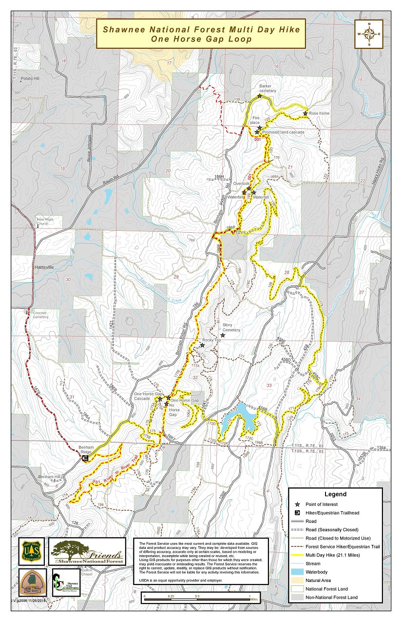 One Horse Gap Multi-Day Hike Map by River to River Trail Society ...