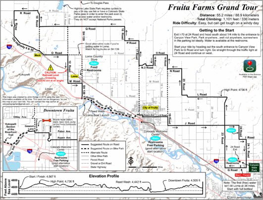 Fruita Farms Grand Tour Road Ride Map by Grand Junction, Colorado ...