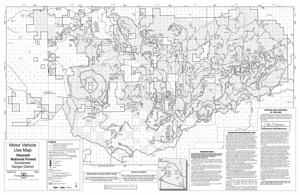 Klamath MVUM - Goosenest (south) Map by US Forest Service R5 | Avenza Maps
