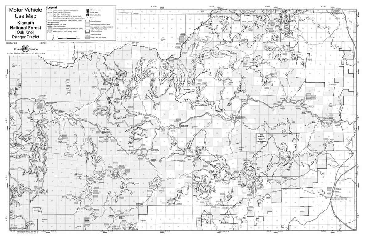 Klamath MVUM - Oak Knoll (south) Map by US Forest Service R5 | Avenza Maps