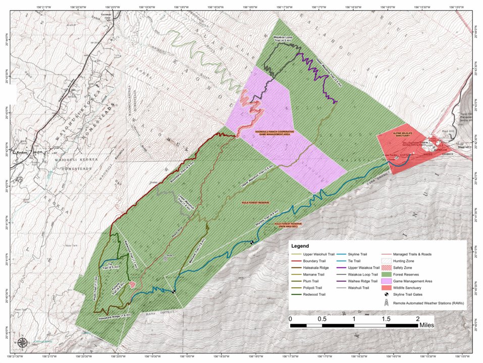 Maui Kula Recreation Map by Division of Forestry and Wildlife | Avenza Maps