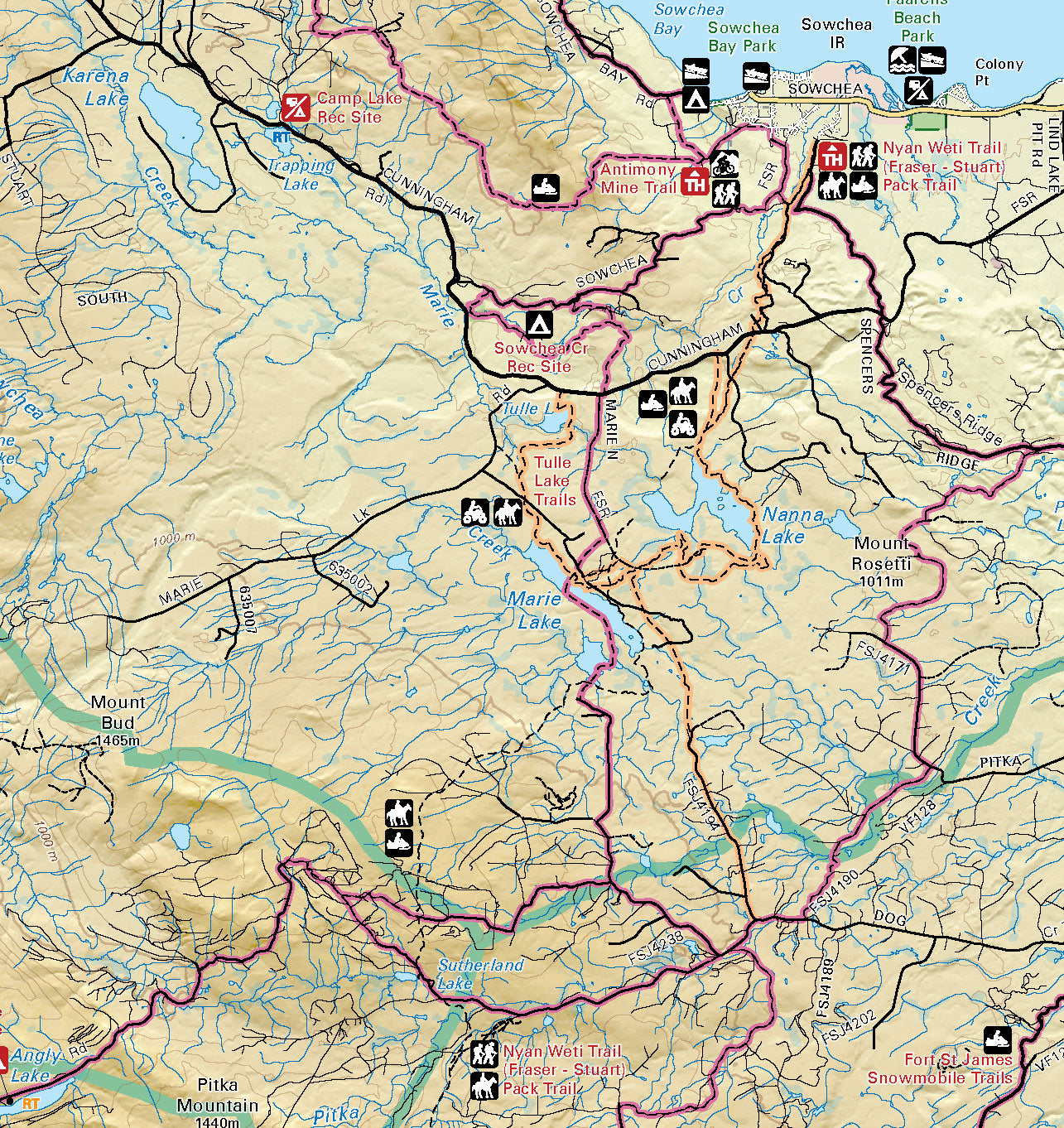Bulkley-Nechako Recreation Map (BC Rec Map Bundle) by Backroad Mapbooks ...