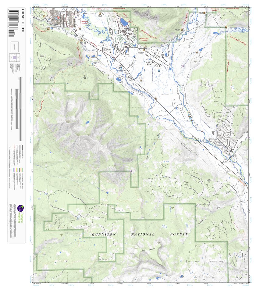 Crested Butte, Colorado 7.5 Minute Topographic Map by Apogee Mapping ...