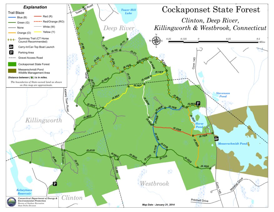 Cockaponset State Forest - Weber Map by State of Connecticut DEEP ...